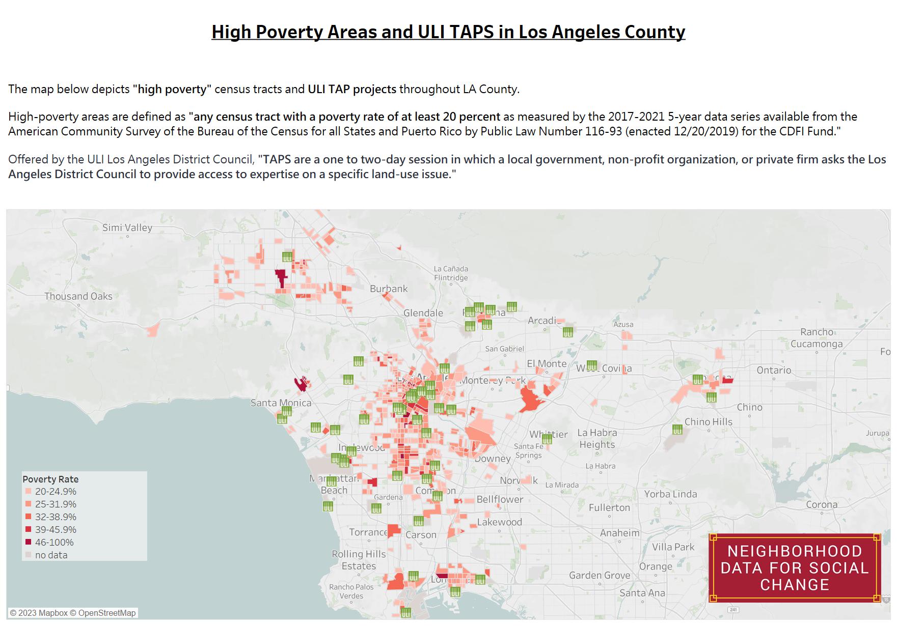 High Poverty Areas & ULI TAPS – Neighborhood Data for Social Change
